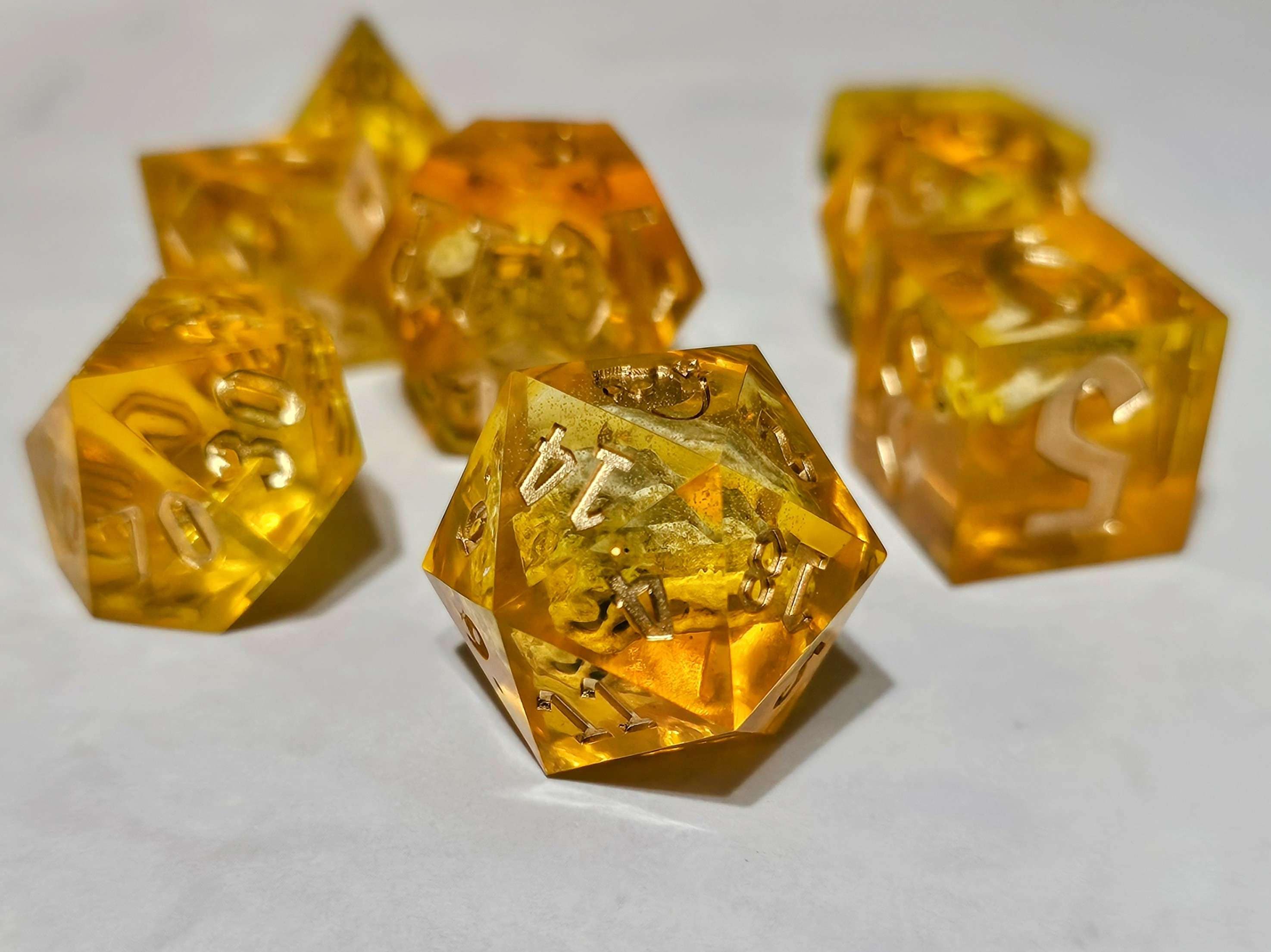 Dinosaur Bones in Amber D&D Dice Set: Resin Tabletop Gaming Dice - Etsy