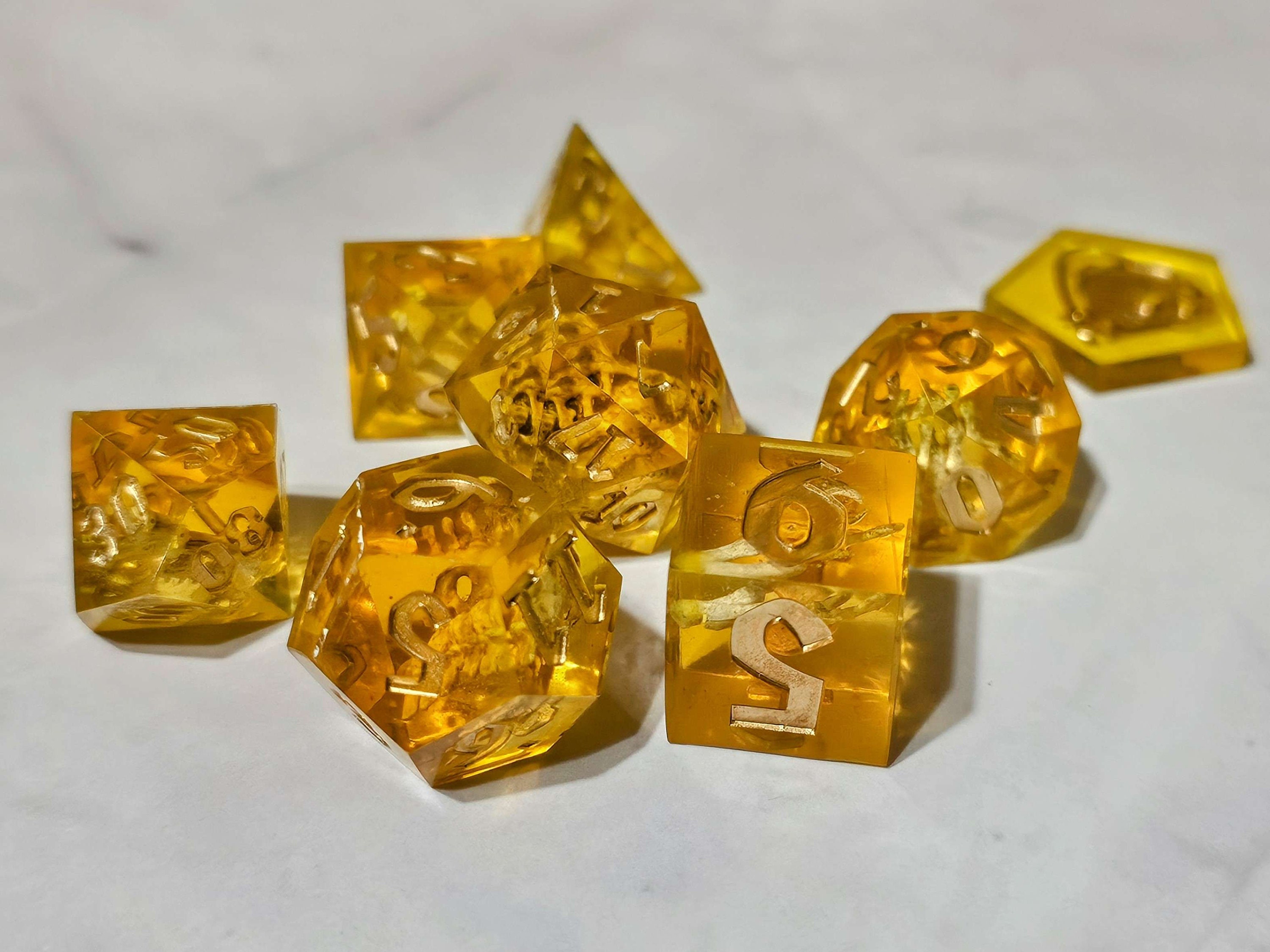 Dinosaur Bones in Amber D&D Dice Set: Resin Tabletop Gaming Dice - Etsy