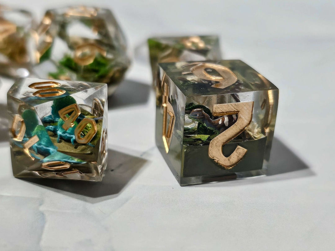 Dinosaur Dice D&D Dice Set Tabletop Gaming Dice Resin Dice - Etsy UK