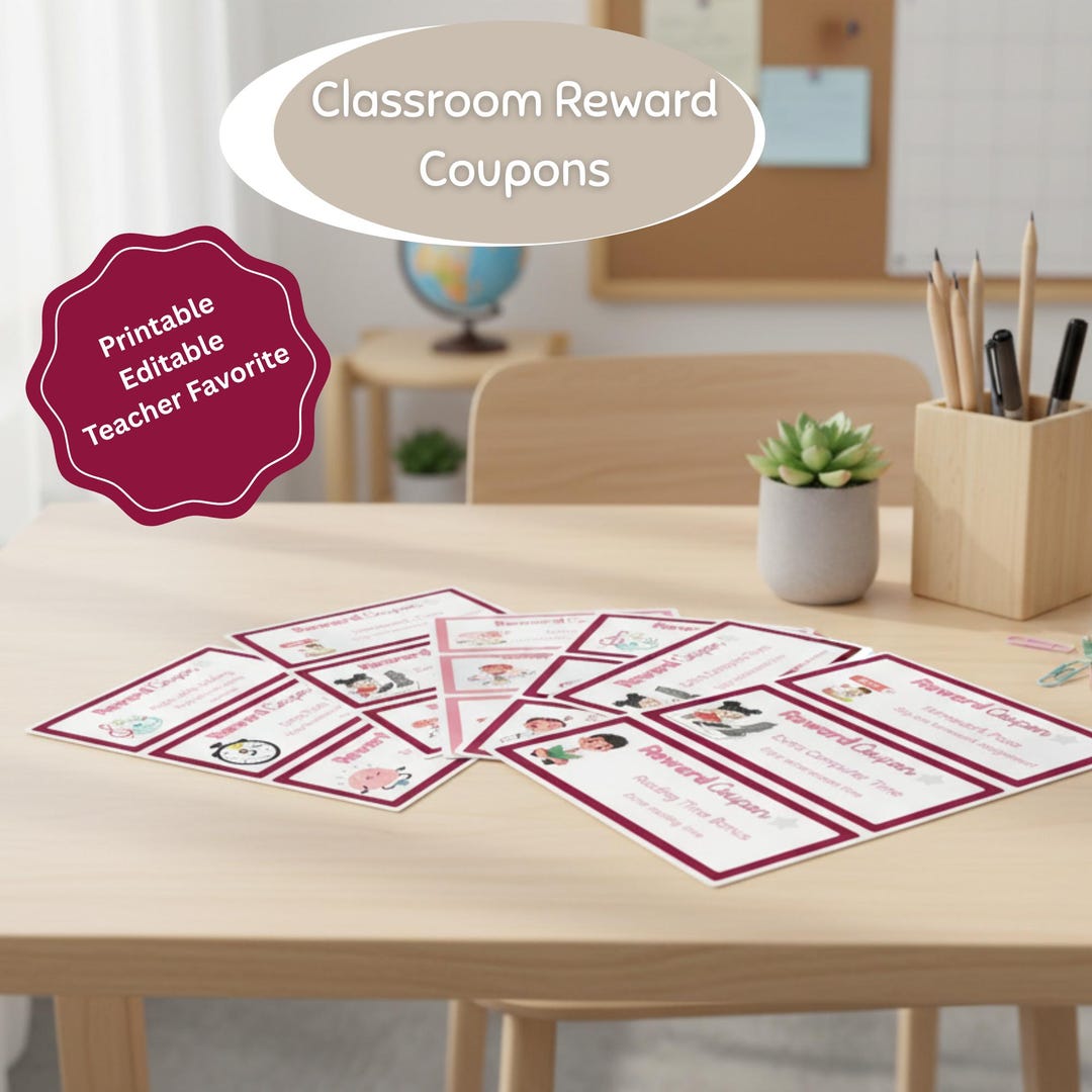 Editable Reward Coupons for Kids and Teachers. Classroom Reward ...