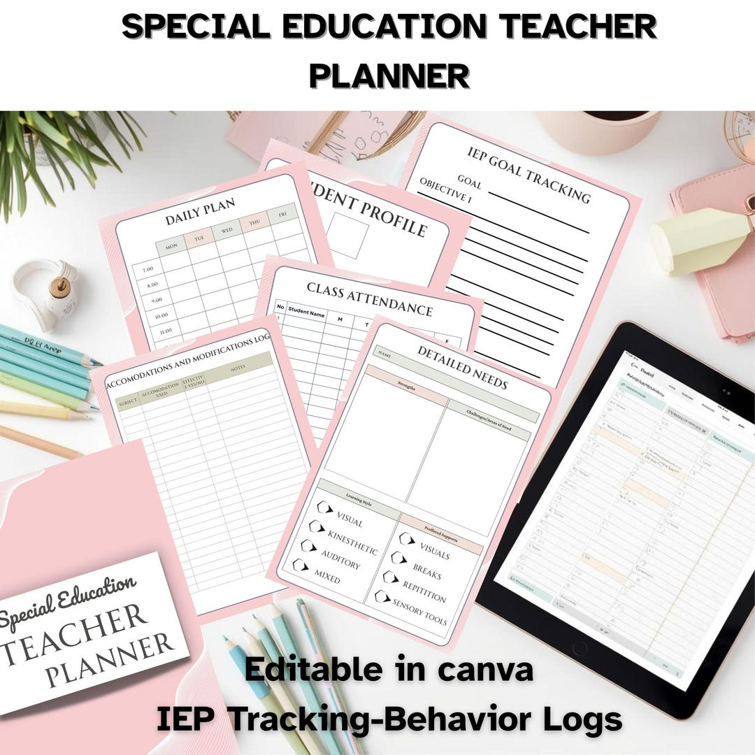 Sped Teacher Planner |special Education Caseload Template | Editable ...