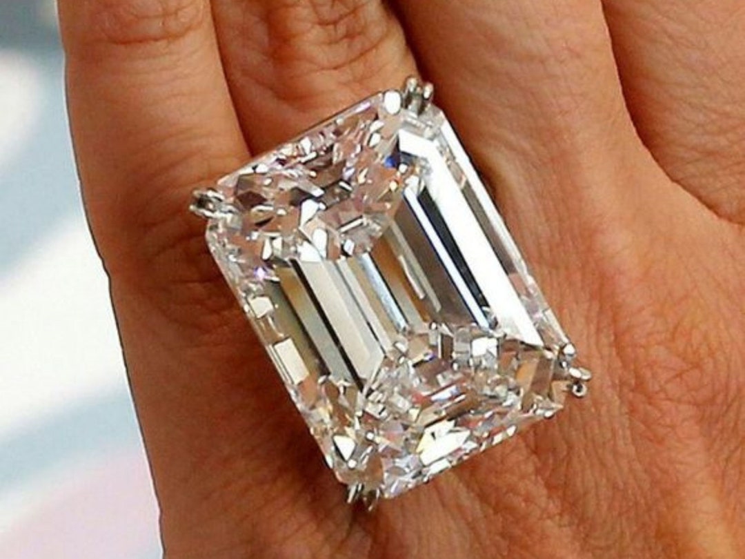 75ct Emerald-cut Ring 925 Sterling Silver Huge Statement Ring, Fake ...