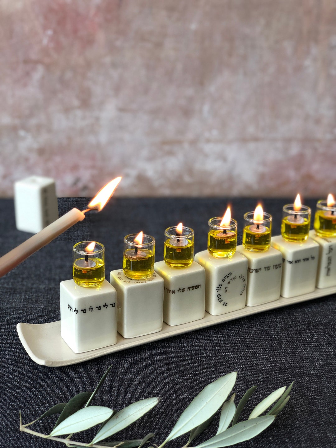 Modern Hanukkah Menorah | Ceramic Menorah Gift | Handmade in Israel - Etsy