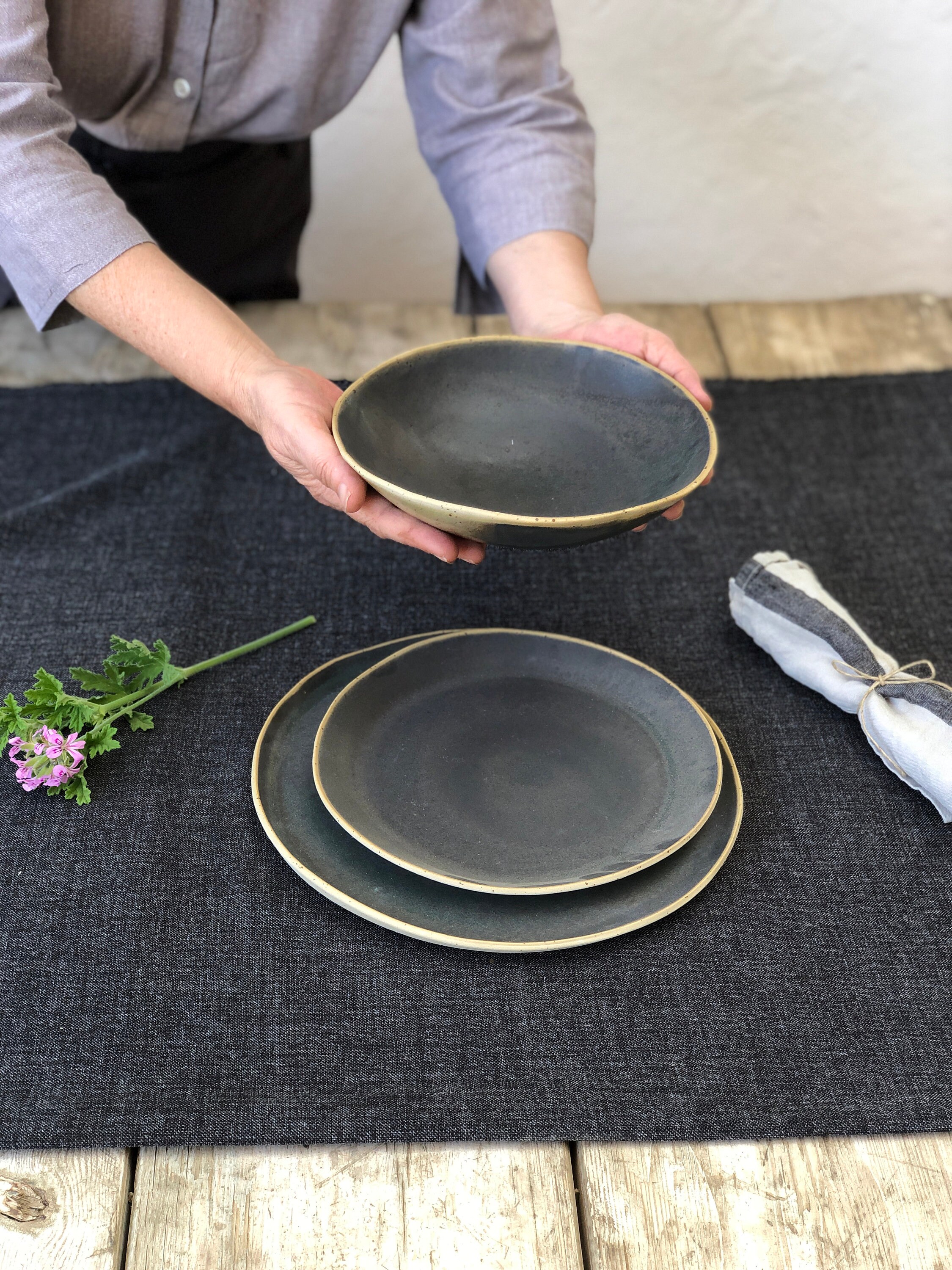 MADE TO ORDER Dinnerware Sets for 6 Persons With 1 Oval Platter - Etsy