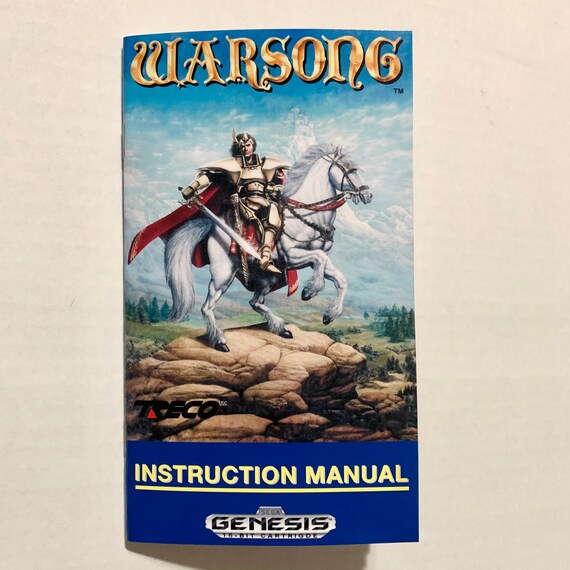 Warsong Sega Genesis Reproduction Manual Custom | Etsy