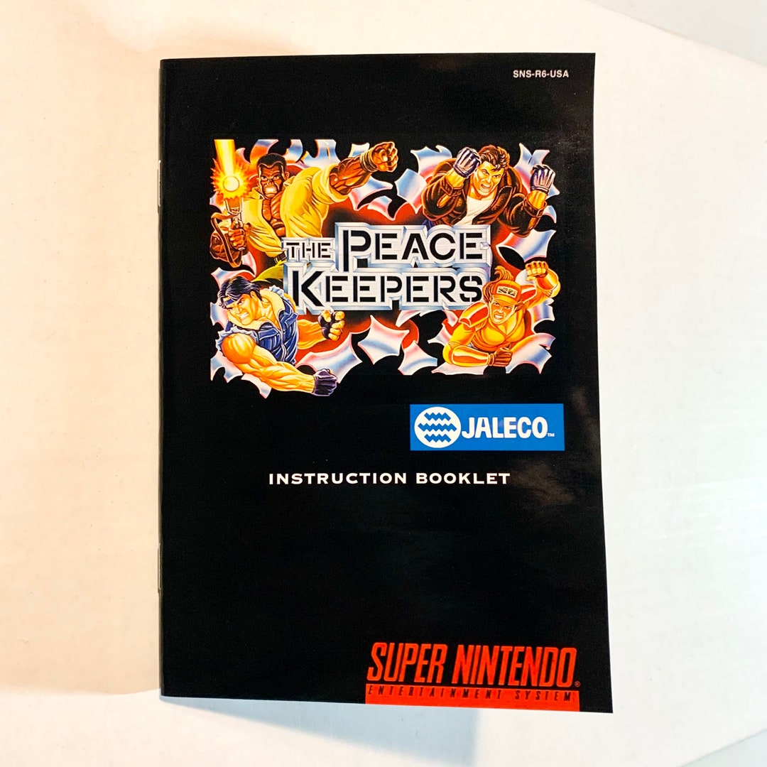 Peace Keepers SNES Super Nintendo Reproduction Instruction Booklet ...