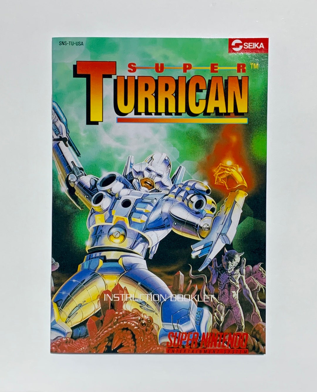 Super Turrican SNES Reproduction Manual Super Nintendo Custom ...