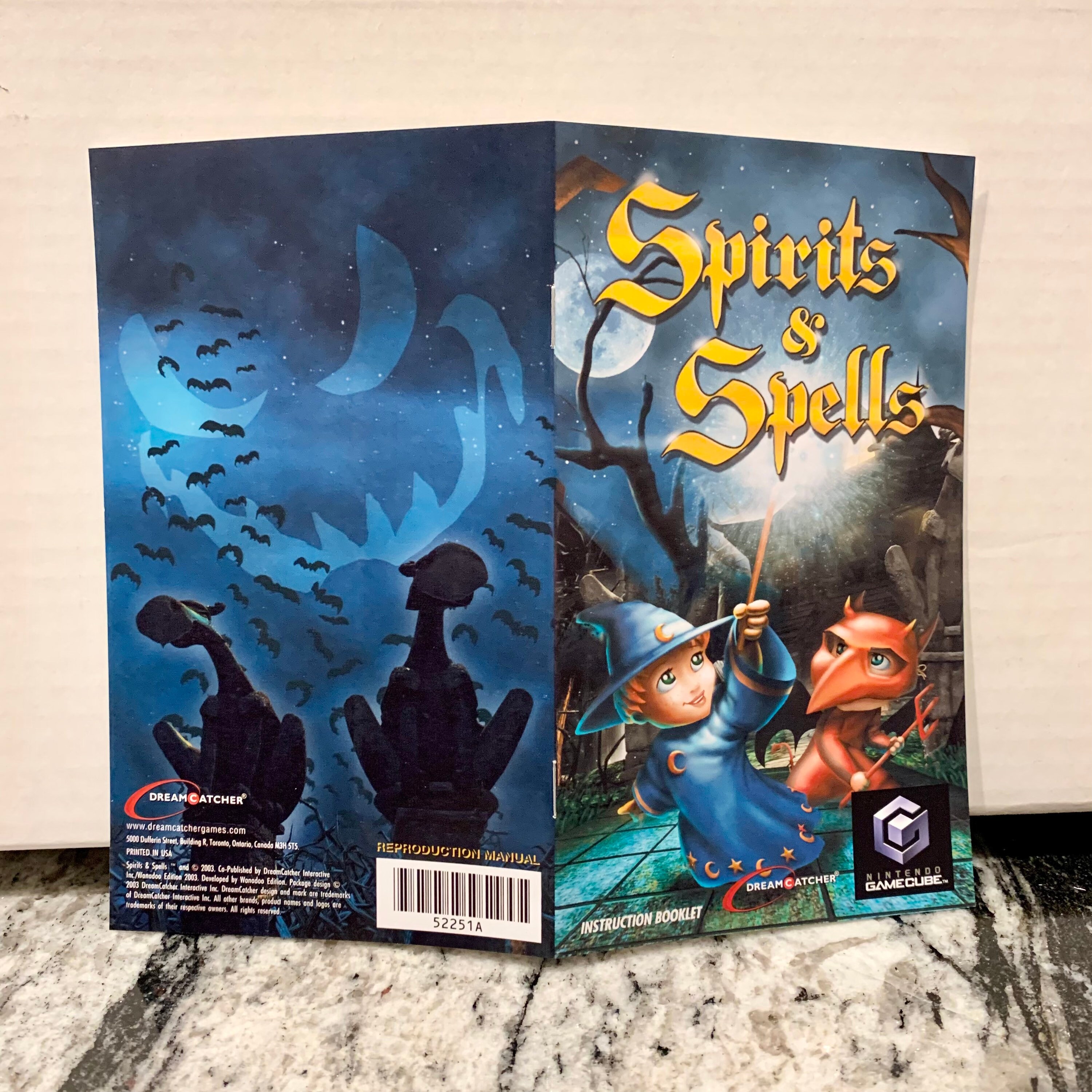 Spirits & Spells Reproduction Manual Gamecube Instruction Booklet ...