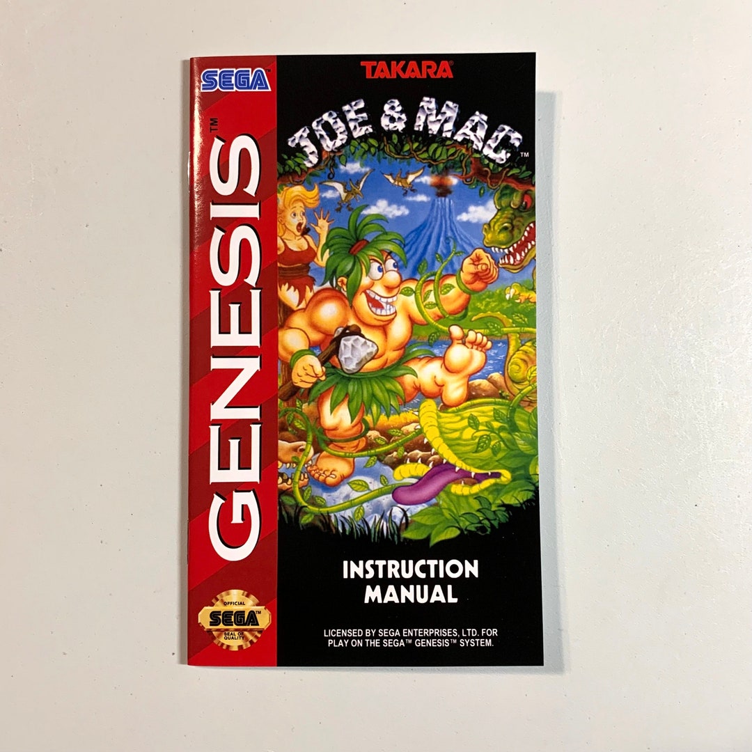 Joe & Mac Sega Genesis Reproduction Manual Custom Instruction Booklet Mega Drive - Etsy