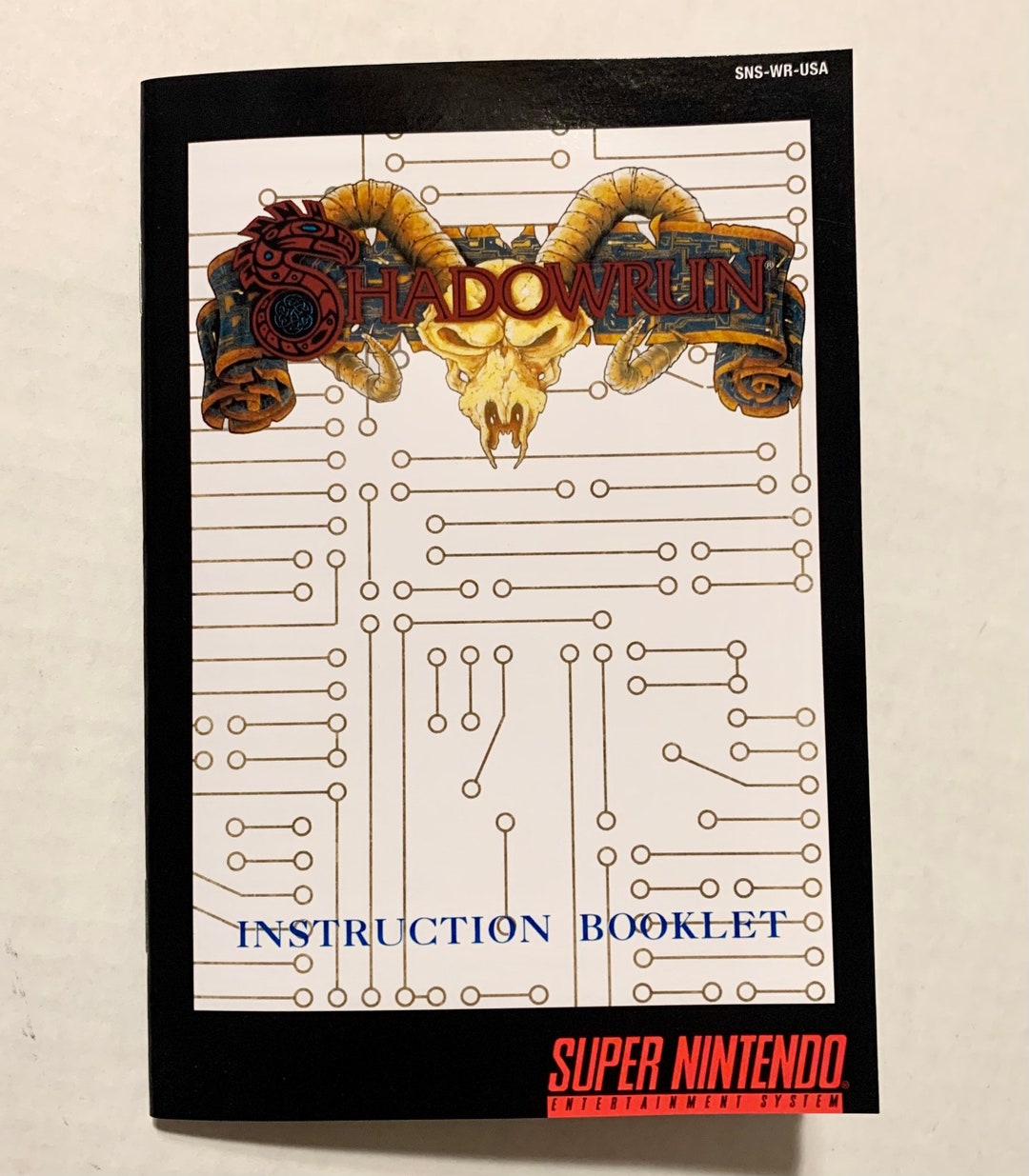 Shadowrun Reproduction Manual SNES Super Nintendo Custom Instruction ...