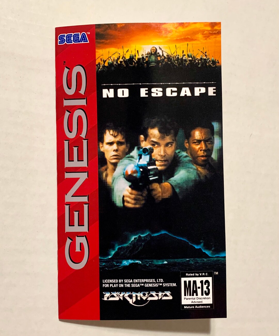 No Escape Sega Genesis Reproduction Manual Custom Instruction Booklet ...