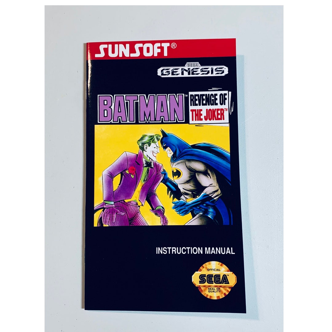 Batman: Revenge of the Joker Sega Genesis Custom/reproduction Manual Instruction Booklet Mega ...