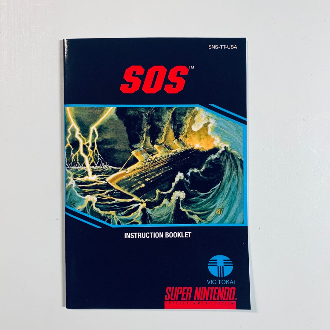 SOS Custom Manual SNES Super Nintendo Reproduction Instruction Booklet ...