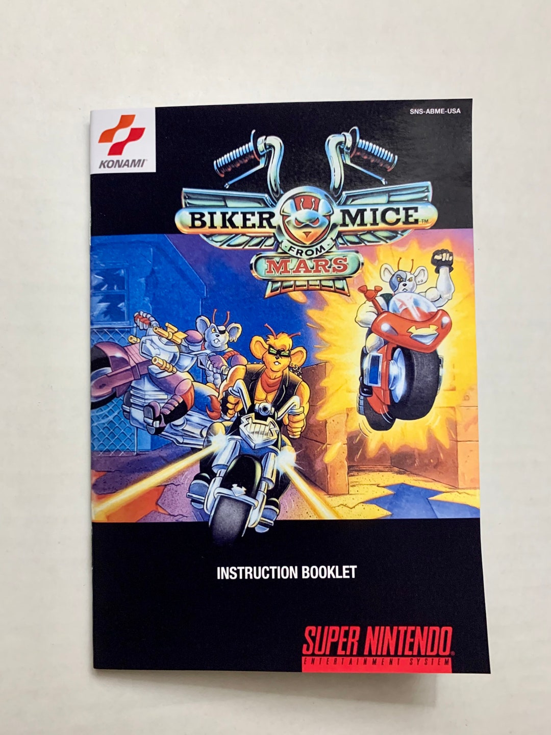 Biker Mice From Mars SNES Super Nintendo Reproduction Instruction ...