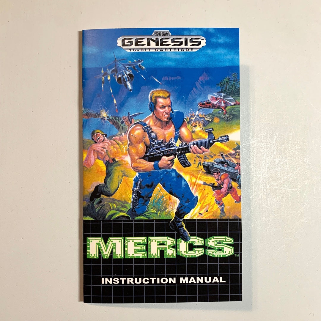 MERCS Sega Genesis Custom/reproduction Manual Instruction Booklet Mega ...