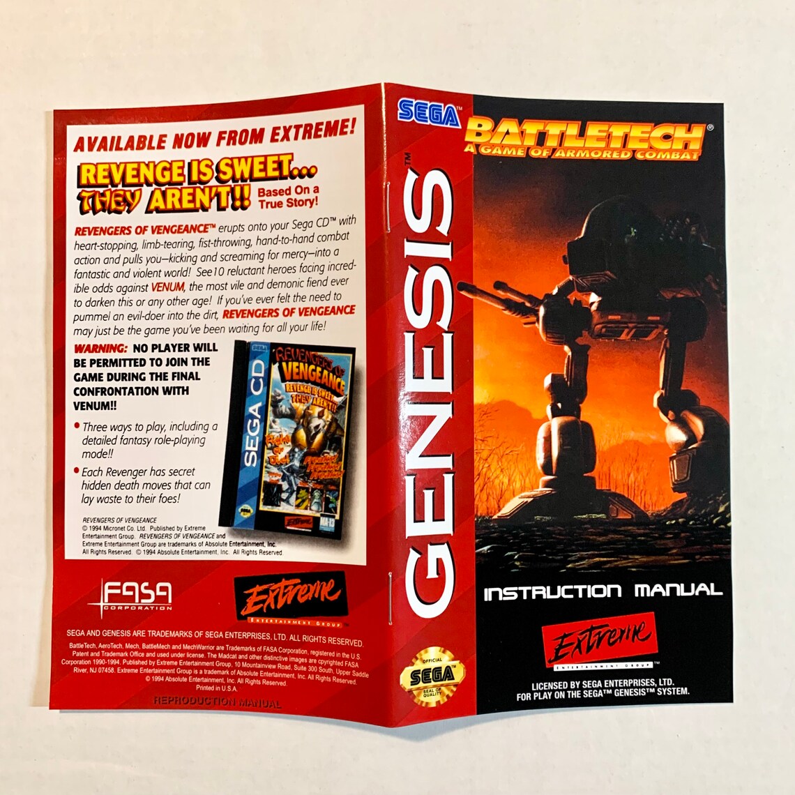 Battletech Sega Genesis Reproduction Manual Custom - Etsy