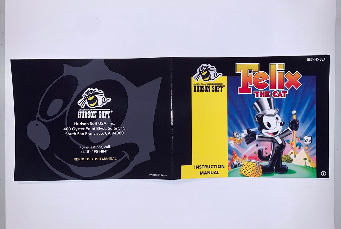 Felix the Cat Nintendo NES Reproduction Manual Custom - Etsy