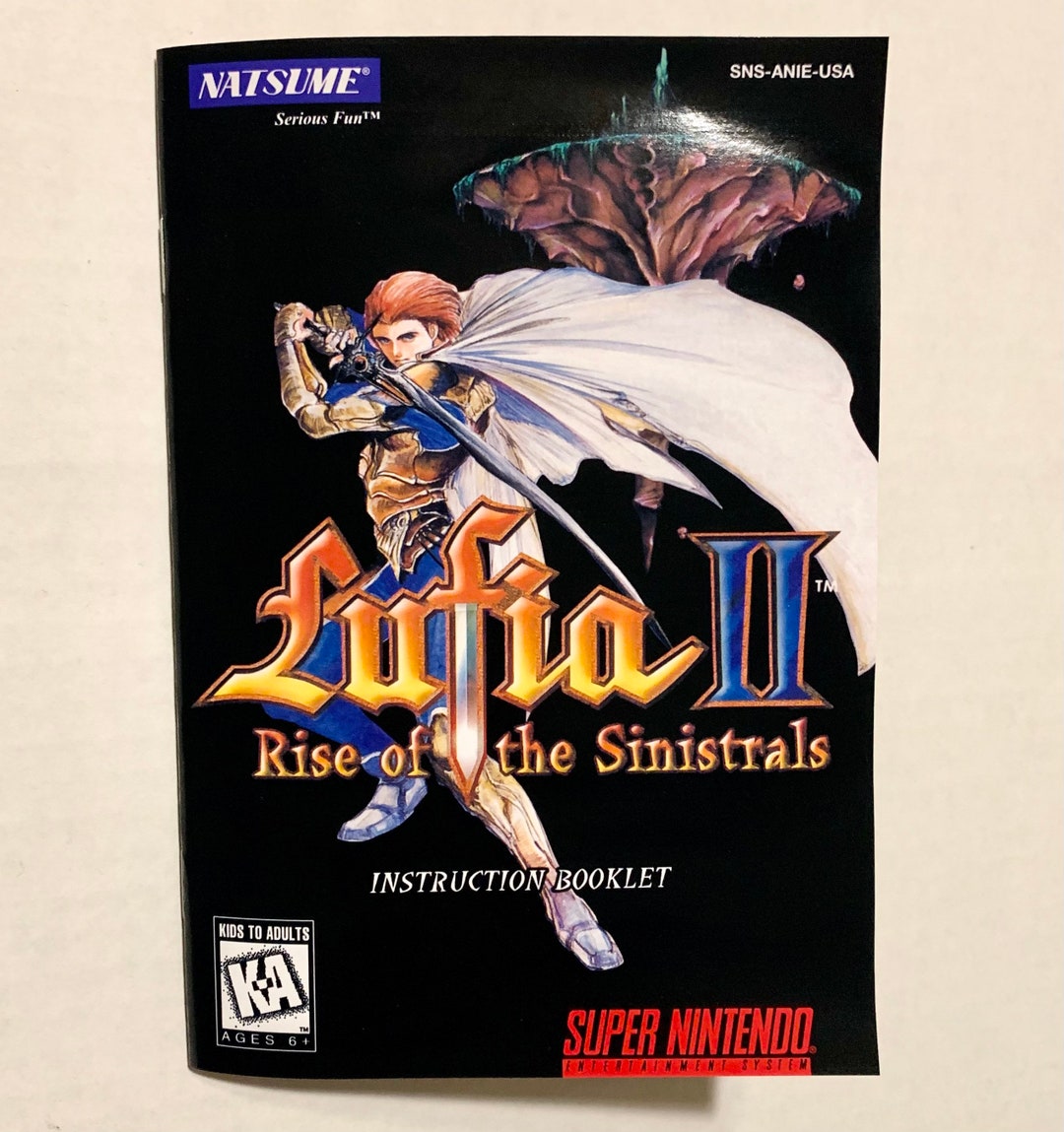 Lufia II 2: Rise of the Sinistrals Reproduction Manual SNES Super ...