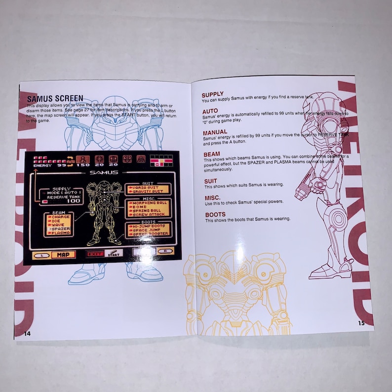 Super Metroid SNES Reproduction Manual Super Nintendo - Etsy
