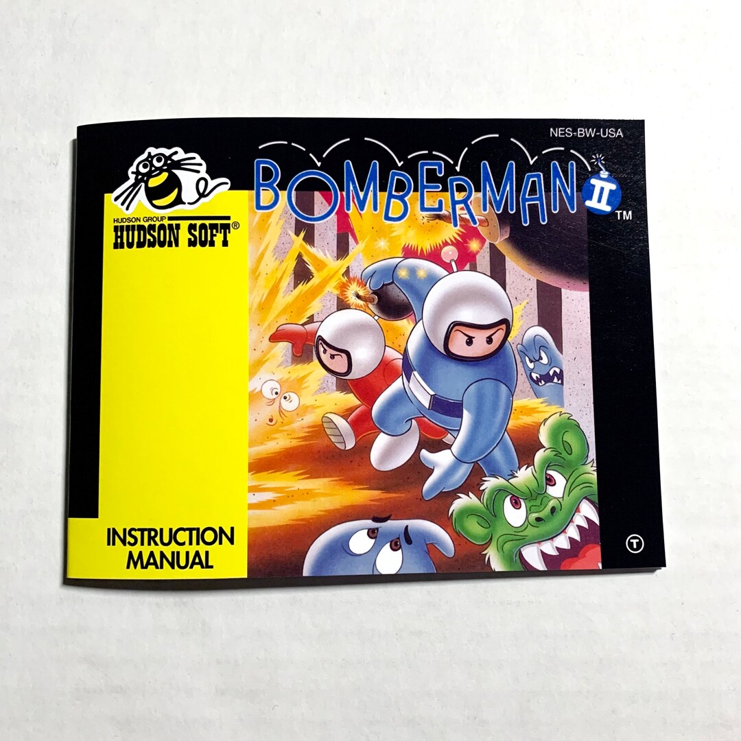 Bomberman II 2 Nintendo NES Reproduction Manual Custom Instruction ...