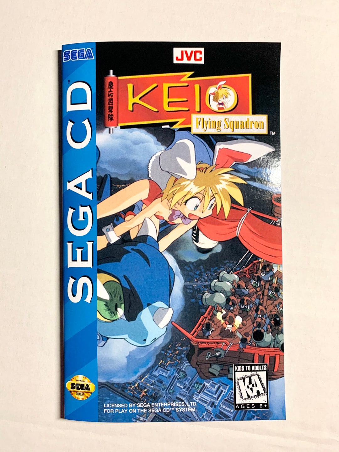 Keio Flying Squadron Sega CD Reproduction Manual Custom Instruction Booklet Genesis Mega Drive ...