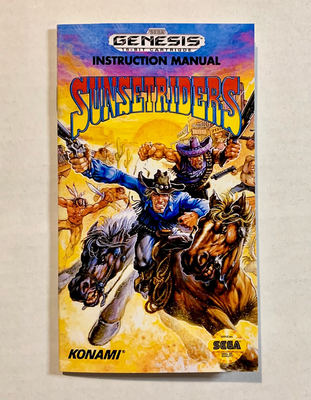 Sunset Riders Sega Genesis Reproduction Manual Custom Instruction ...