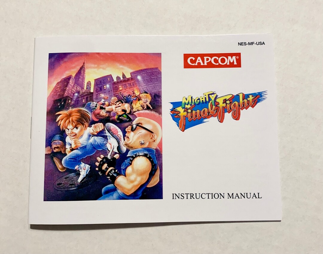 Mighty Final Fight Nintendo NES Reproduction Manual Custom Instruction ...