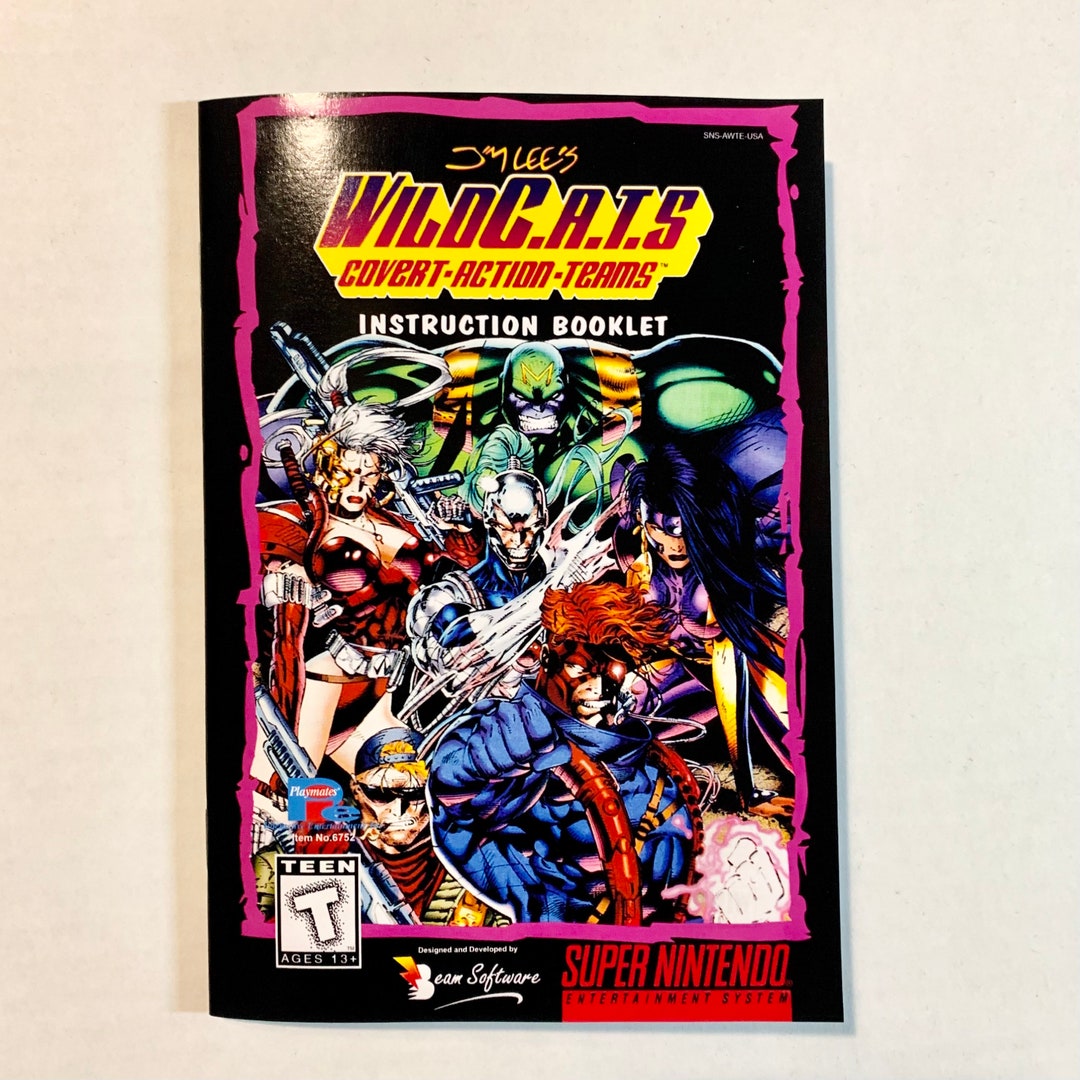 Jim Lees Wildcats SNES Super Nintendo Reproduction Instruction Booklet ...