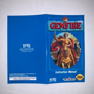 Gemfire Sega Genesis Reproduction Manual Custom Instruction Booklet ...
