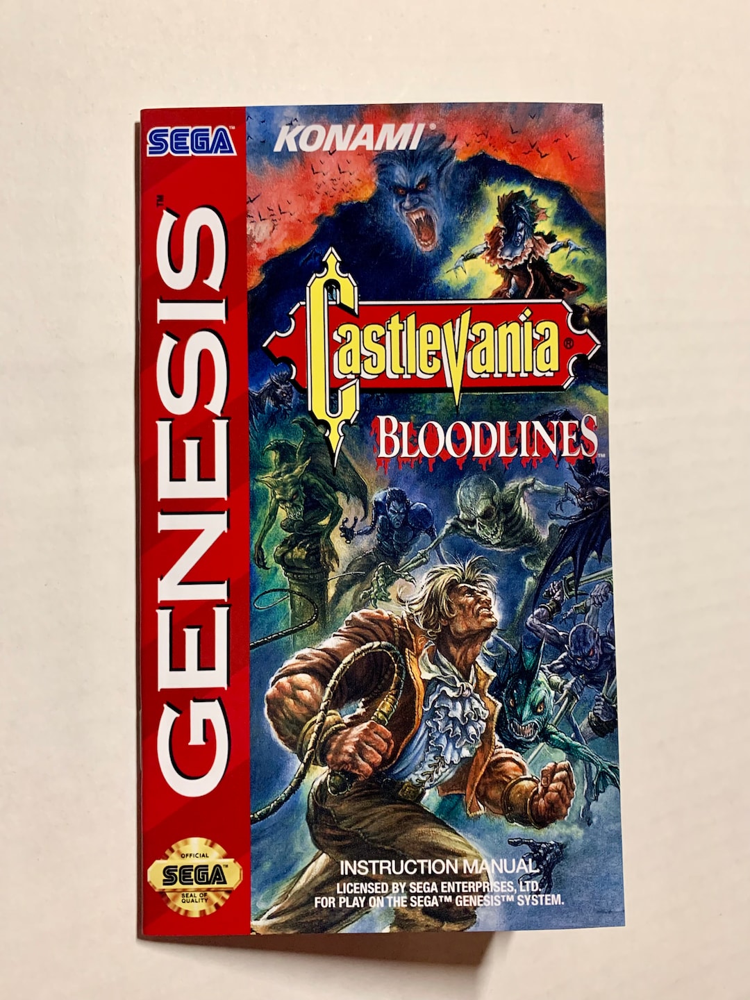 Castlevania: Bloodlines Sega Genesis Reproduction Manual Custom ...