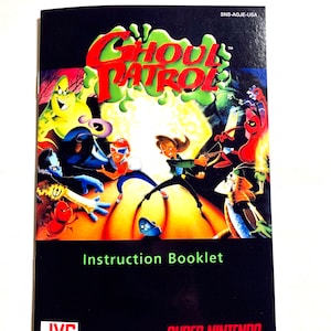 Ghoul Patrol Reproduction Manual SNES Instruction Booklet Super ...