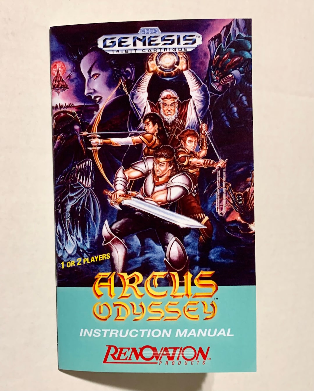 Arcus Odyssey Sega Genesis Reproduction Manual Custom Instruction ...