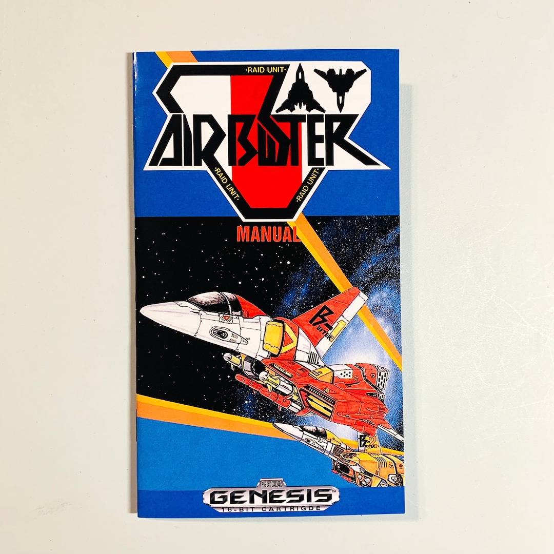 Air Buster Sega Genesis Reproduction Manual Custom Instruction Booklet ...