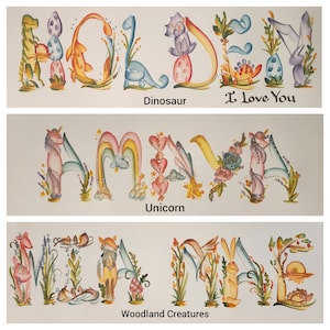 Handmade Name Art / Name Drawing / Name Painting / Personalized Name ...