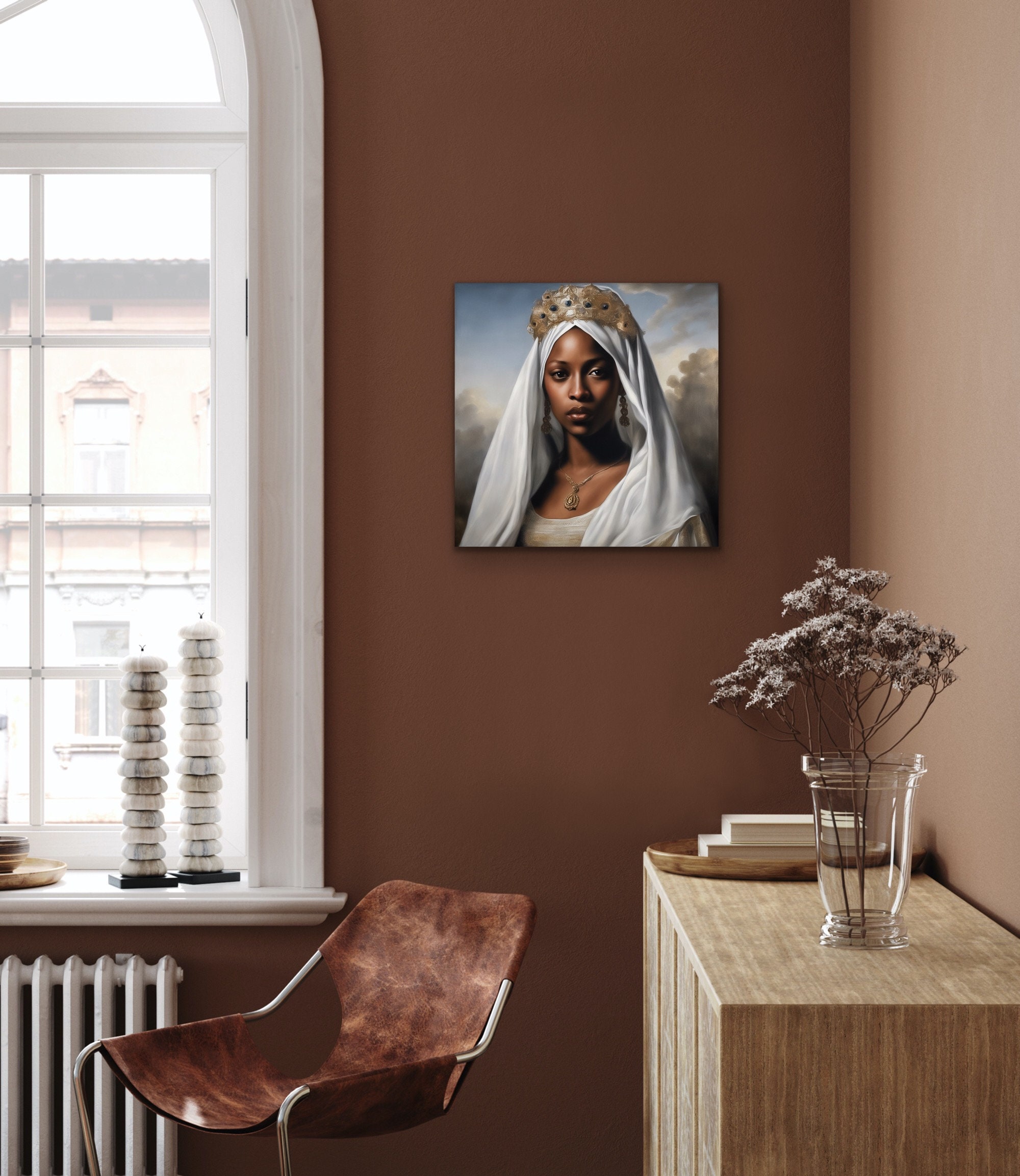 African American Virgin Mary satin and Archival Matte artistic Poster ...