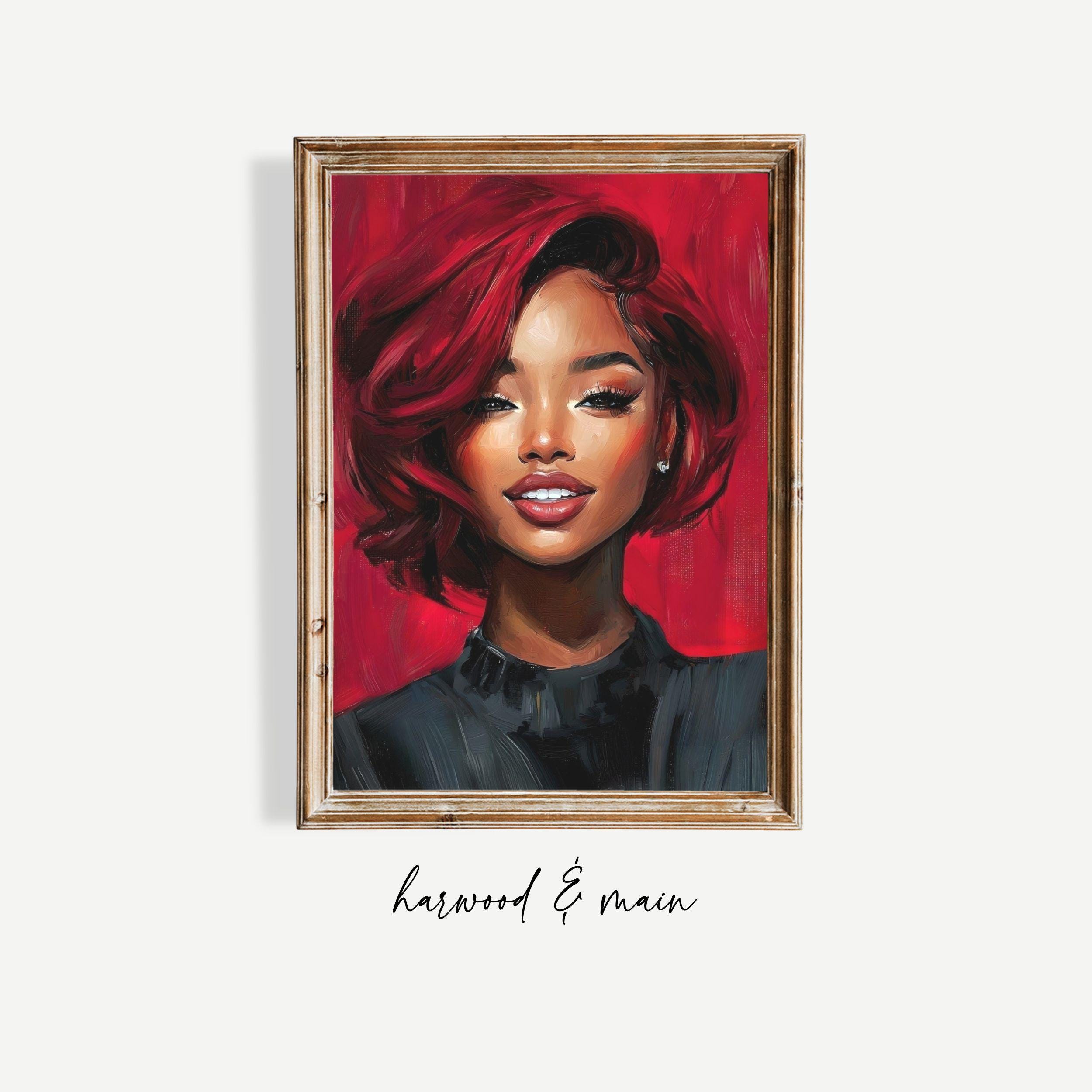 African American Portrait, Black Woman Portrait Wall Art, Riah, Digital ...