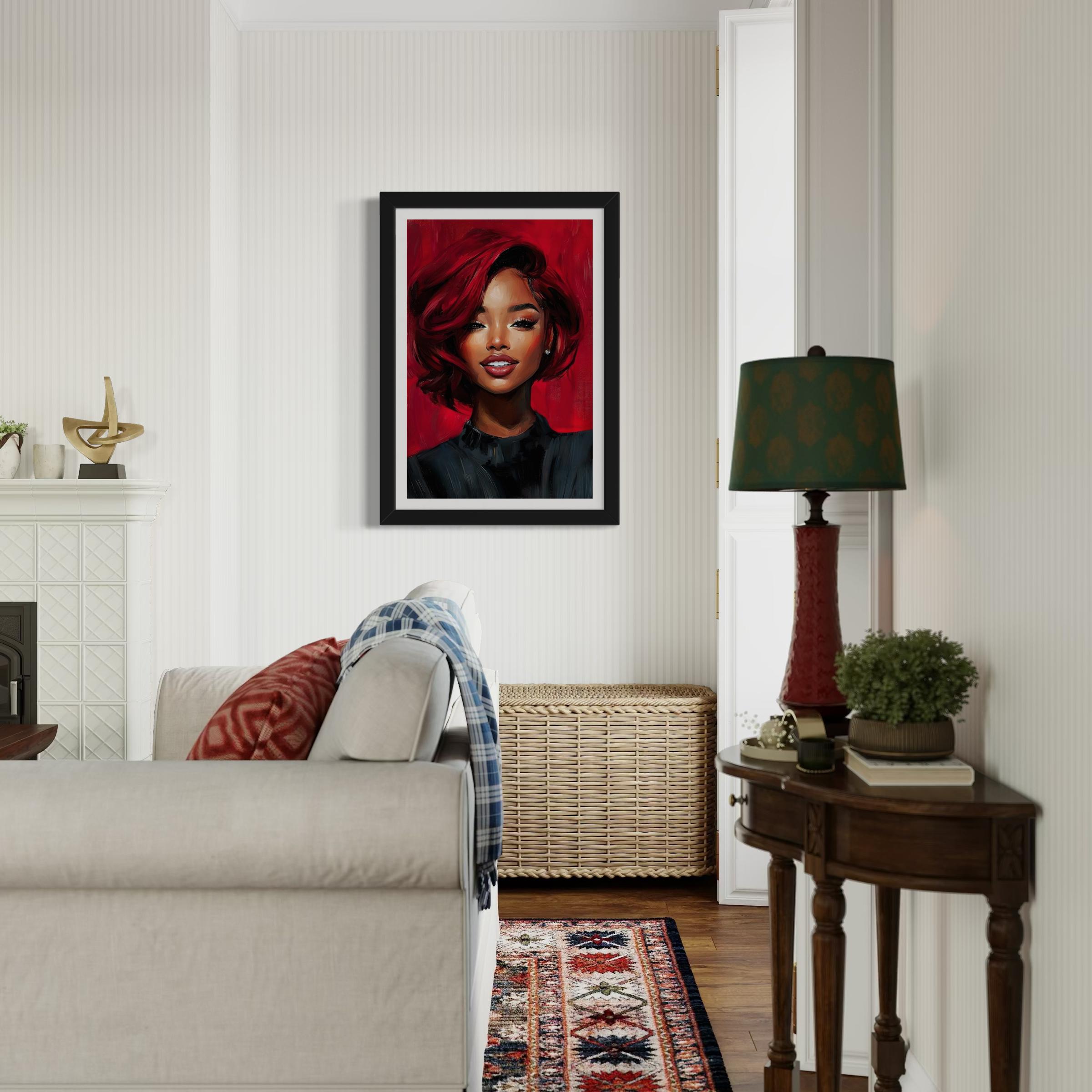 African American Portrait, Black Woman Portrait Wall Art, Riah, Digital ...