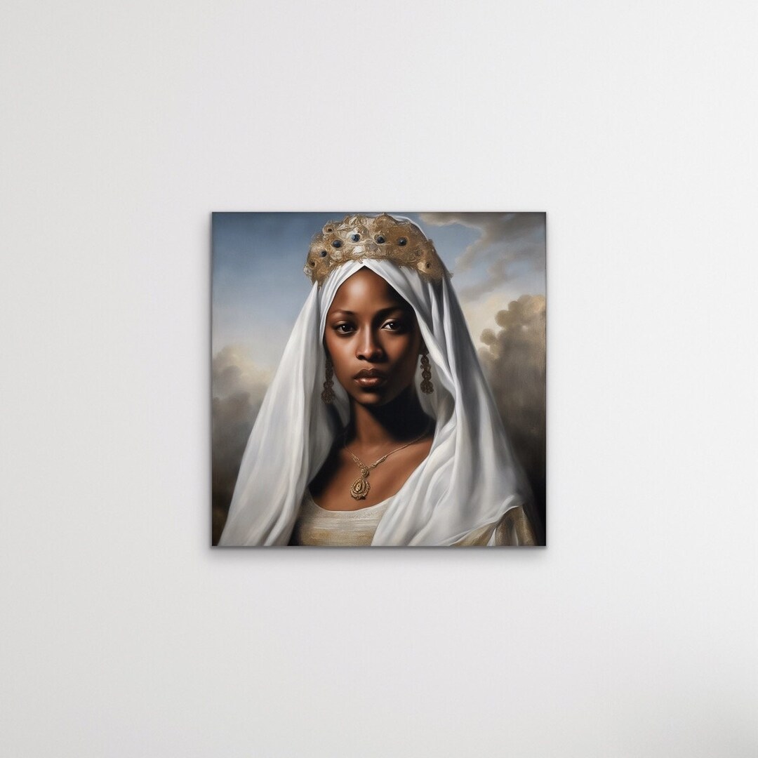 African American Virgin Mary satin and Archival Matte artistic Poster ...
