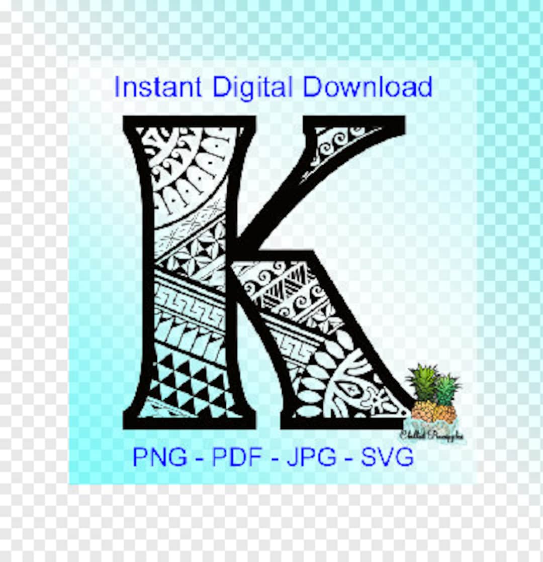 Digital Download Polynesian Tribal Letter "k" Graphics - Pdf, Jpg, Png ...