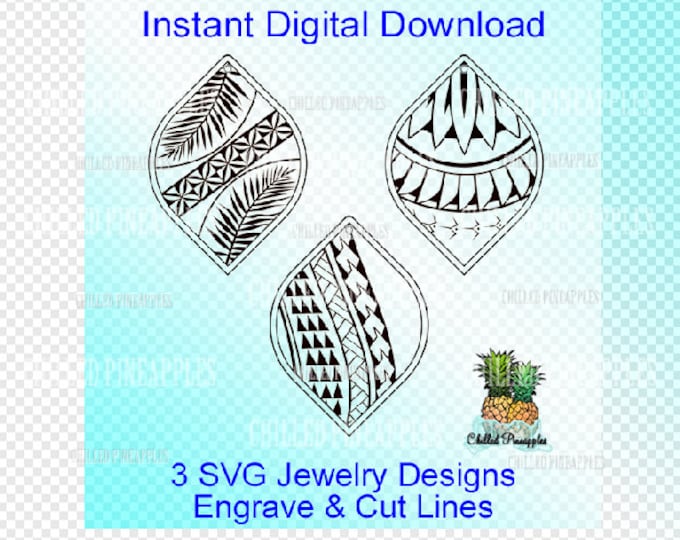 Digital Download Polynesian Tribal Jewelry Graphics SVG Earrings Zipper ...