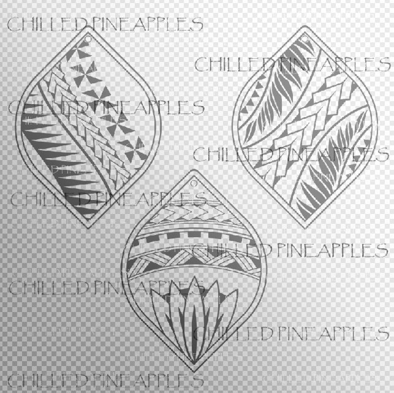 Digital Download Polynesian Tribal Jewelry Graphics SVG Earrings Zipper ...