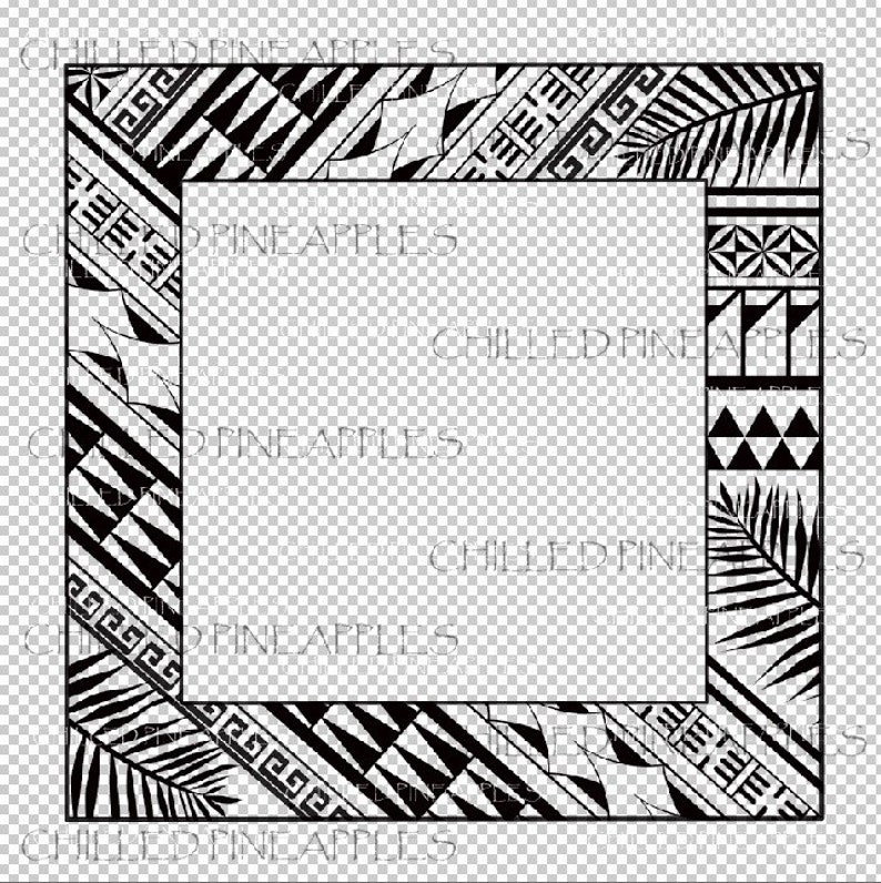Digital Download Polynesian Tribal Square Frame 2 Graphics - Pdf, Jpg ...