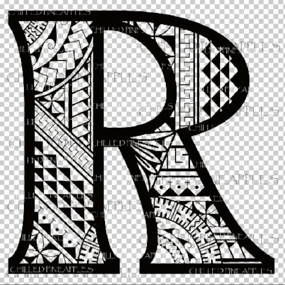 Tribal Letter R Tribal Heart Font PQR 1569