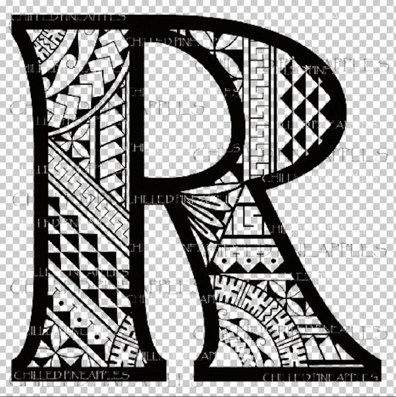 Digital Download Polynesian Tribal Letter "r" Graphics - Pdf, Jpg, Png ...