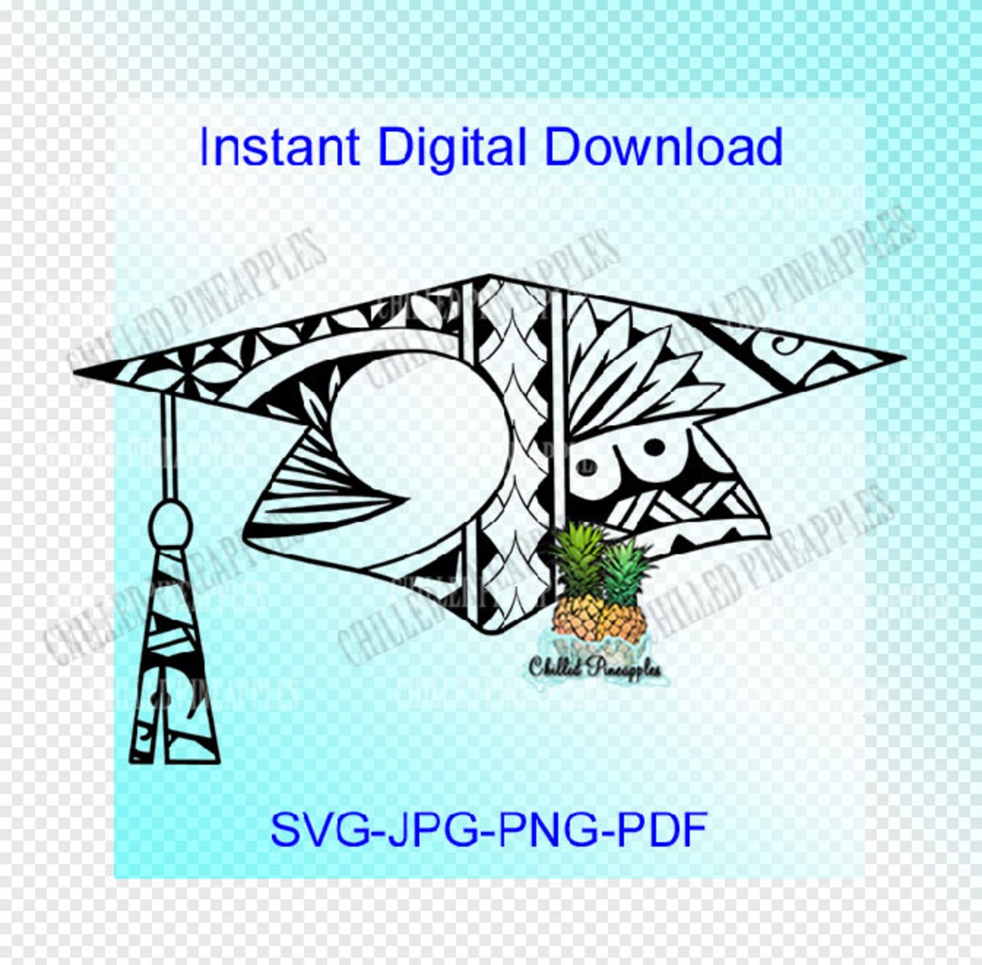 Digital Download Graduation Cap With Polynesian Tribal Graphics - Pdf ...