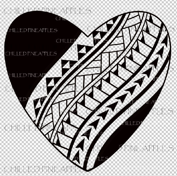 Digital Download - Polynesian Tribal Heart Graphics - Pdf, Jpg, Png ...