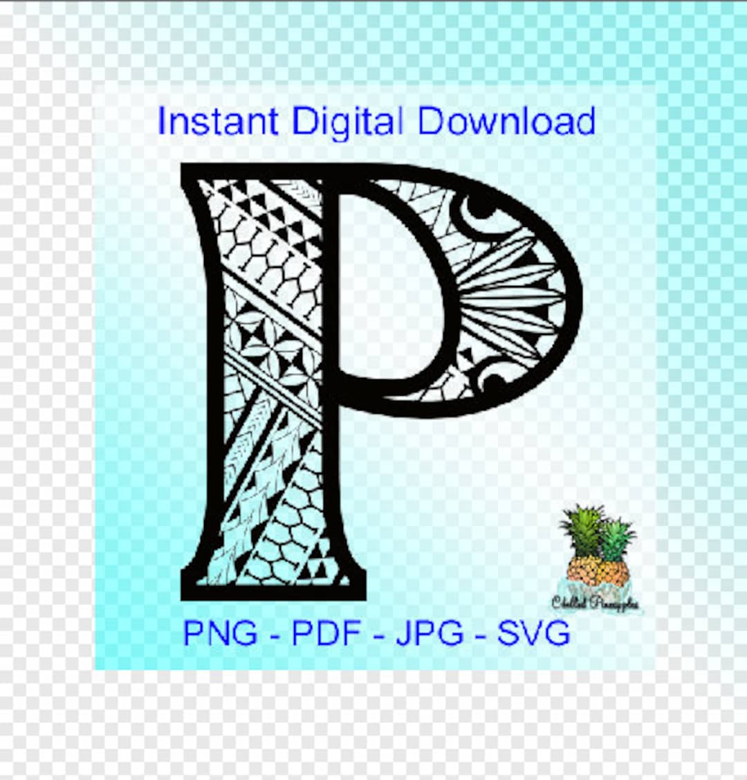 Digital Download Polynesian Tribal Letter "p" Graphics - Pdf, Jpg, Png ...