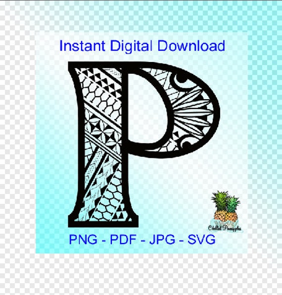 Digital Download Polynesian Tribal Letter p - Etsy