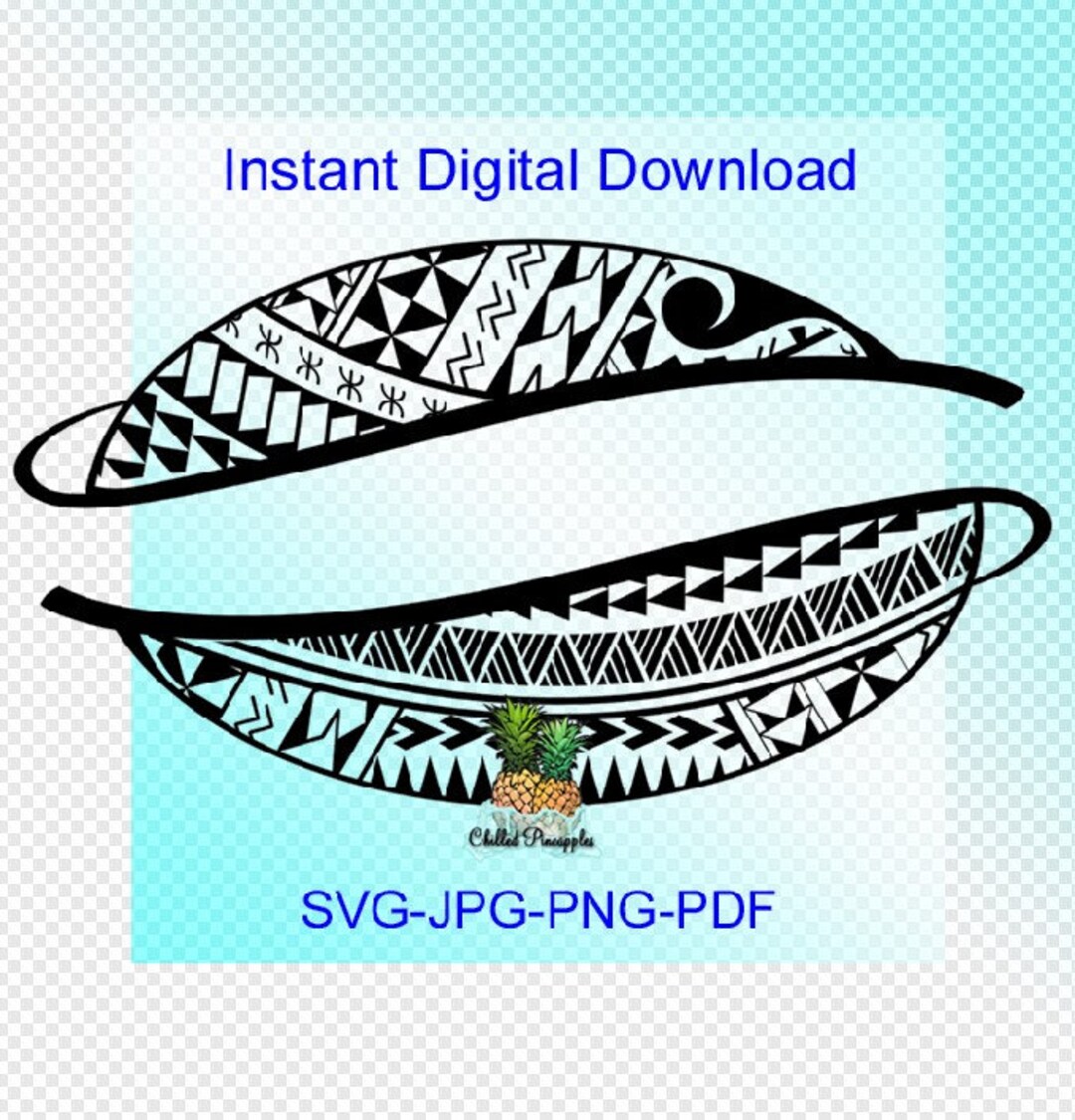 Digital Download - Polynesian Tribal Oval 1 Text Box Graphics - Pdf ...