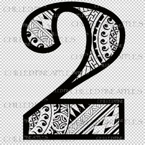 Digital Download Polynesian Tribal Number "2" Graphics - Pdf, Jpg, Png ...